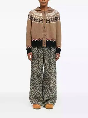 Alanui Fair-isle Wool Cardigan - Brown