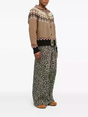 Alanui Fair-isle Wool Cardigan - Brown