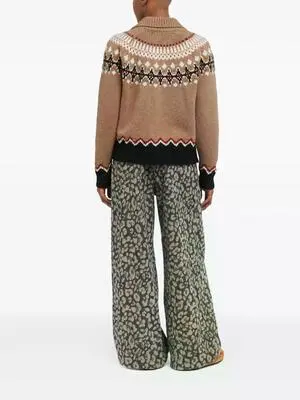 Alanui Fair-isle Wool Cardigan - Brown