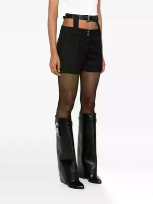 VESTIAIRE D'UN OISEAU LIBRE Belted Wool Shorts