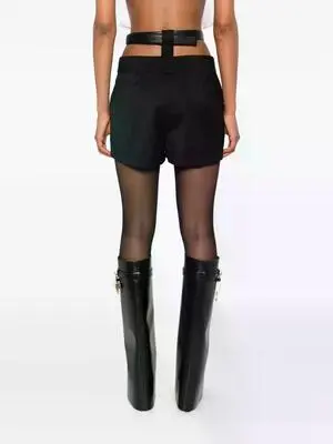 VESTIAIRE D'UN OISEAU LIBRE Belted Wool Shorts