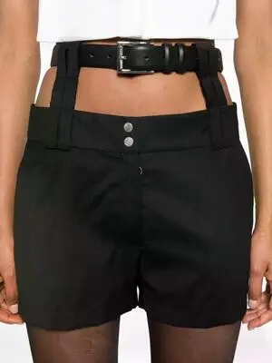 VESTIAIRE D'UN OISEAU LIBRE Belted Wool Shorts