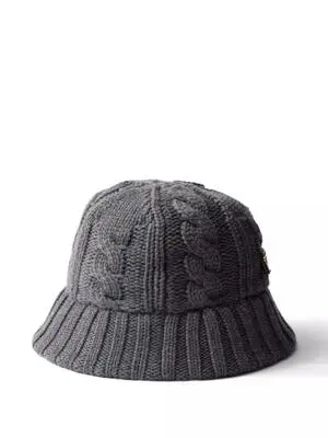 Prada Cable-knit Bucket Hat - Grey