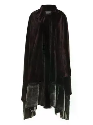 Alberta Ferretti Velvet Ruffled Cape