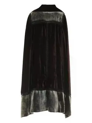 Alberta Ferretti Velvet Ruffled Cape