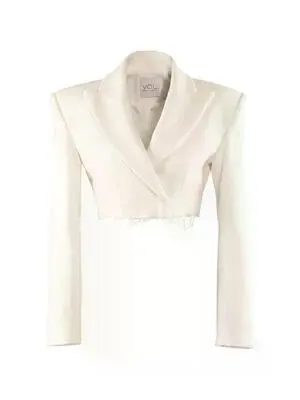 VESTIAIRE D'UN OISEAU LIBRE Frayed-hem Jacket - White
