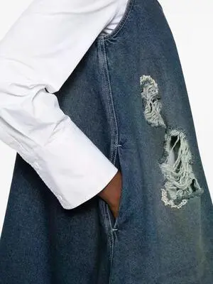 Simone Rocha Distressed Denim Mini Dress - Blue