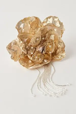 CURRIED MYRRH Calais Flower Barrette - Gold