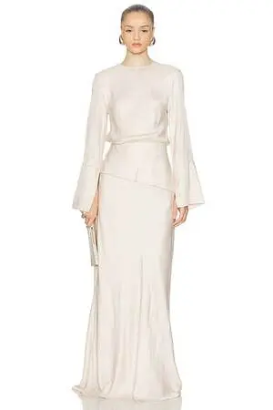 Brandon Maxwell Violet Long Dress - Pearl