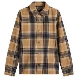 A.p.c. Bobby Check Wool Overshirt - Dark Navy