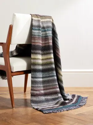 Missoni Blur Fringed Jacquard-knit Wool-blend Throw - Multi