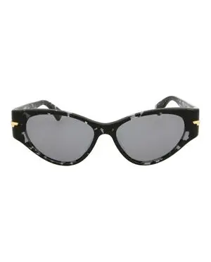 Bottega Veneta Acetate Cat Eyeframe Sunglasses - Black Black Grey (bv1002s/30007849/002)