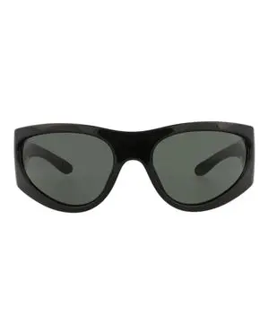 Gucci Shield Frame Injection Sunglasses - Black Black Grey (gg1575s/30014846/001)