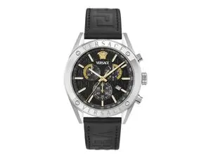 Versace Athletic Chrono Leather Strap Watch - Stainless Steel