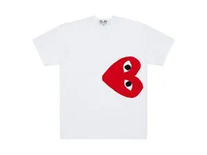 Play Comme Des Garcon Side Heart T-Shirt White/red