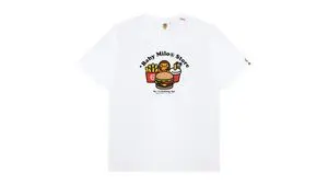A BATHING APE Baby Milo Fast Food Tee - White