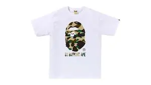 A BATHING APE 1st Camo Bathing Ape Tee Shirt - White/yellow