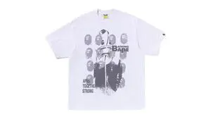 A BATHING APE Spray Print Logo Relaxed Fit Tee Shirt - White