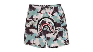 A BATHING APE Map Camo Shark Sweat Shorts - Multicolor