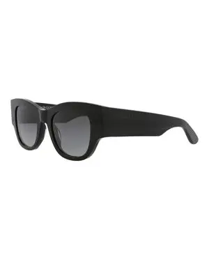 Alexander McQueen Square Frame Recycled Acetate Sunglasses - Black Black Grey (am0420s/30014616/001)