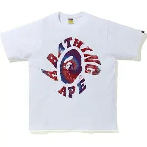 A BATHING APE Pigment Tie Dye Twist College T-shirt - White/red