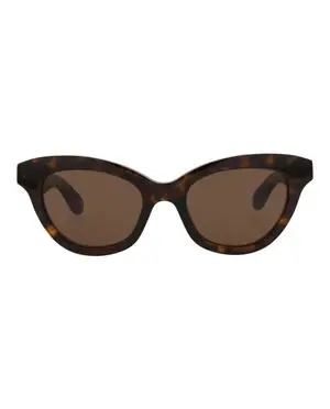 Alexander McQueen Cat Eye Frame Recycled Acetate Sunglasses - Havana Havana Brown (am0391s/30014332/002)