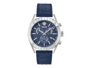 Versace Athletic Chrono Leather Strap Watch - Stainless Steel