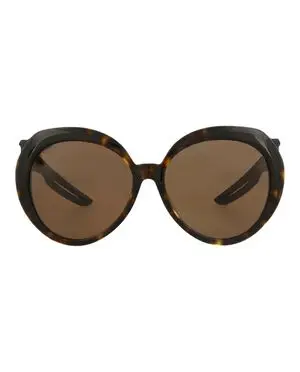 Balenciaga Round Frame Acetate Sunglasses - Havana/black/brown (bb0024sa