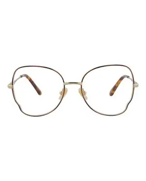 Chloé Round-frame Metal Optical Frames - Havana Gold Transparent (ch0098o/30012434/004)