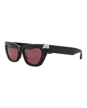 Alexander McQueen Cat Eye Frame Recycled Acetate Sunglasses - Black Black Violet (am0440sa/30015178/002)