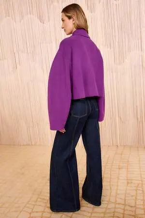 Ulla Johnson Marta Double-faced Wool Cropped Coat - Thistle