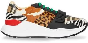 Burberry Ramsey Animal Print Sneakers - Multicolor