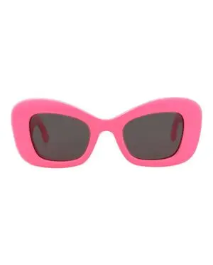 Alexander McQueen Cat Eye Frame Recycled Acetate Sunglasses - Pink Pink Grey (am0434s/30014633/004)