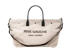 Saint Laurent Rive Gauche Maxi Tote - Cream/black