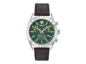 Versace Athletic Chrono Leather Strap Watch - Stainless Steel