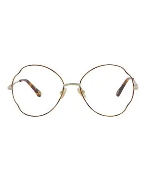 Chloé Round-frame Metal Optical Frames - Havana Gold Transparent (ch0097o/30012431/004)