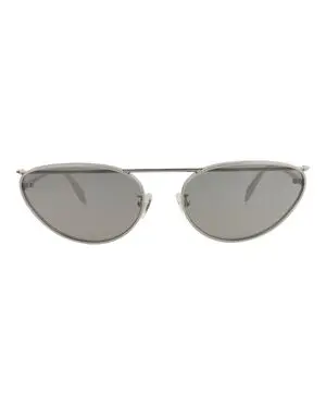 Alexander McQueen Cat Eye Frame Metal Sunglasses - Silver Silver Grey (am0424s/30014643/004)