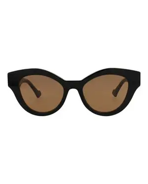 Gucci Acetate Cat Eye Sunglasses - Black Black Brown (gg0957s/30011161/003)
