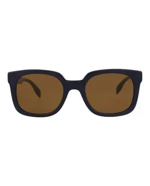 Alexander McQueen Acetate Square Frame Sunglasses - Blue Blue Brown (am0348s/30012327/004)