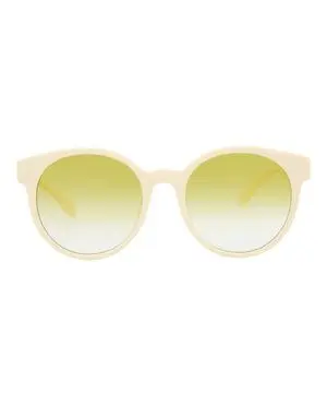 Alexander McQueen Round Frame Acetate Sunglasses - White White Yellow (am0349sa/30012323/004)