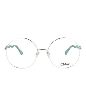 Chloé Round Metal Optical Frames - Silver Green Transparent (ch0057o/30011445/008)