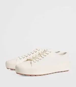 Sandro Leather Vulca Sneakers - Beige