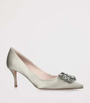 ROGER VIVIER Satin Efflorescence 65 Pumps - Gold