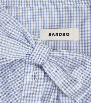 Sandro Check Pussybow Shirt