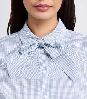 Sandro Check Pussybow Shirt