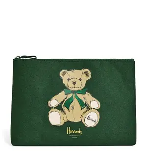 Harrods Henry Bear Pouch - Green