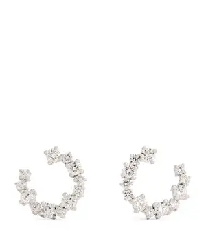SUZANNE KALAN Mini Diamond Hoop Earrings - White
