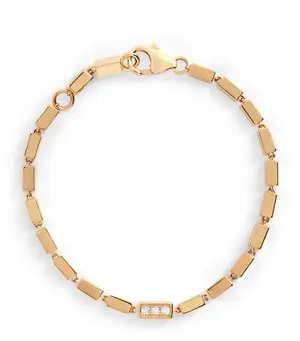 SUZANNE KALAN Diamond And Yellow Block Chain Bracelet - Gold