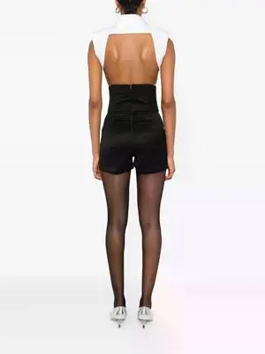 VESTIAIRE D'UN OISEAU LIBRE Corset-detail Shorts - Black