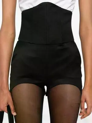 VESTIAIRE D'UN OISEAU LIBRE Corset-detail Shorts - Black